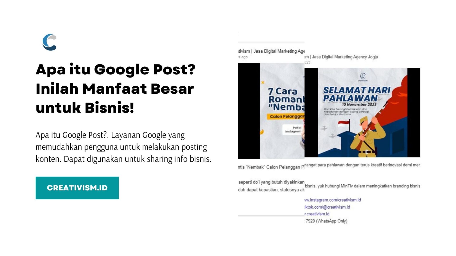 Apa itu Google Post? Inilah Manfaat Besarnya untuk Bisnis! - Creativism