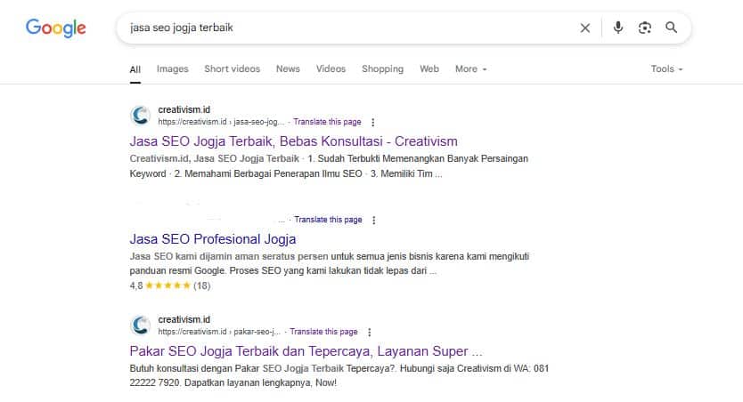 5 Manfaat Konten di Halaman Pertama Google, Wajib Tahu - Creativism